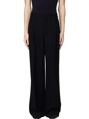 N° 21 High-waisted Palazzo Trousers With Embroidered Detail - Black