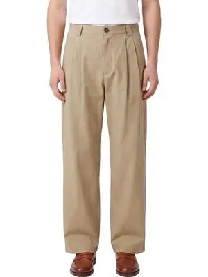 A.p.c. A.p.c. Ricky Pleated Wide-Leg Cotton Trousers Beige
