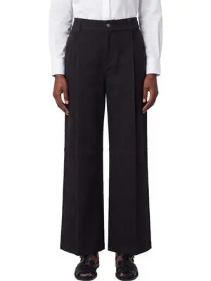 BRUNELLO CUCINELLI Brunello Cucinelli Wide-Leg Cotton And Silk Blend Trousers With Pleats