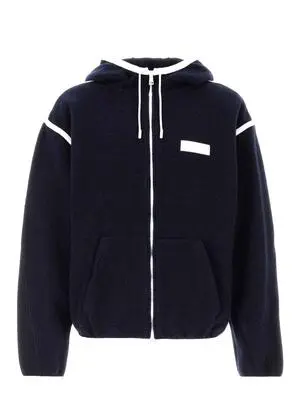 Givenchy Zip-up Fleece Jacket With Contrasting Trim - Navy