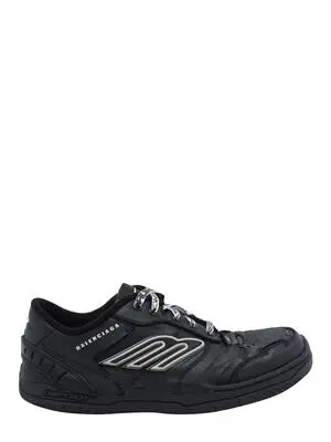 BALENCIAGA Balenciaga Black Leather Lace-Up Sneakers