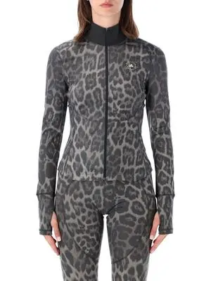 ADIDAS BY STELLA MCCARTNEY Adidas By Stella McCartney Animalier Print Zip-Up Turtleneck Sweatshirt