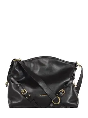 Givenchy Leather Shoulder Bag With Gold Tone Hardware - Black