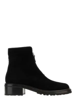 THE ROW Hike Suede Ankle Boots With Lug Sole - Black