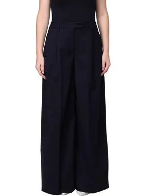 THELATEST Tailored Virgin Wool Blend Palazzo Trousers With Elastic Waist - Blue