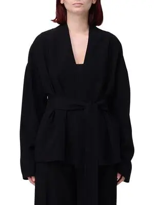 Alberta Ferretti Alberta Ferretti Short V-Neck Robe Jacket In Viscose Black