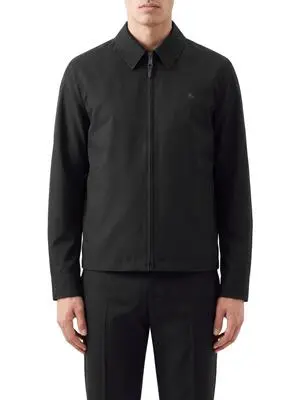 BURBERRY Burberry Wool Shirt Jacket With Zip Closure And EKD Logo