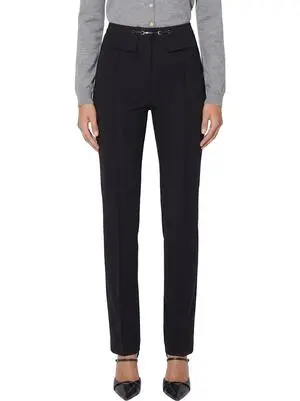 Elisabetta Franchi High-waisted Skinny Stretch-crêpe Trousers - Black