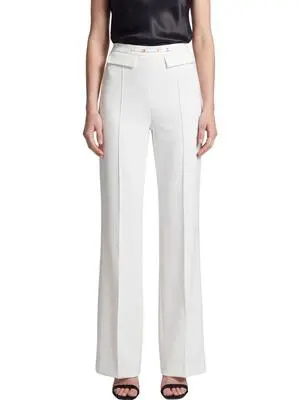Elisabetta Franchi High-waisted Skinny Stretch-crêpe Trousers - White