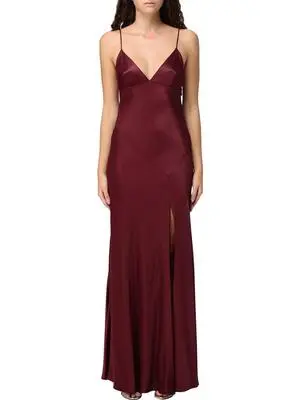 Alberta Ferretti Long Viscose Slip Dress - Wine