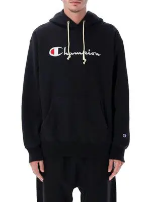 Champion Oversized Cotton Hoodie - Black