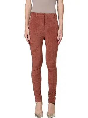 Alberta Ferretti ALBERTA FERRETTI High-Waisted Skinny Stretch Velvet Trousers Brown