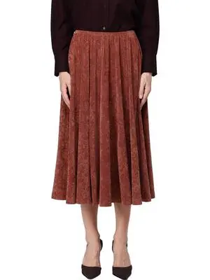 ALBERTA FERRETTI Alberta Ferretti High-Waisted Velvet Midi Skirt