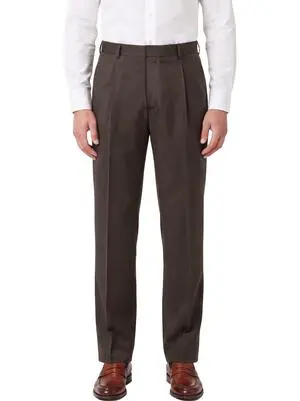 LARDINI Pure Virgin Wool Wide-leg Trousers - Brown