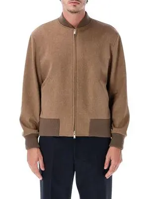 LARDINI Pure Virgin Wool Bomber Jacket - Camel