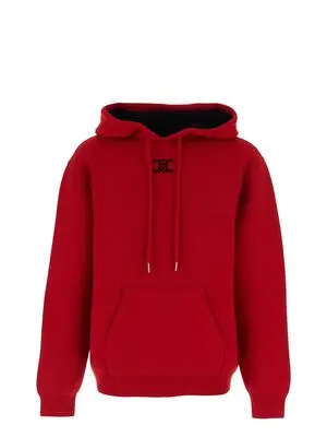 Celine Embroidered Logo Hoodie - Red
