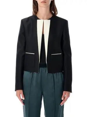 TOM FORD Tom Ford Crew Neck Virgin Wool And Silk Blazer With Patch Pockets