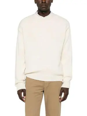 A.p.c. Crewneck Jumper In Recycled Wool With Dropped Shoulders - White