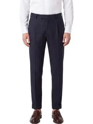 PT TORINO Slim Fit Tailored Trousers In Virgin Wool And Cashmere - Blue