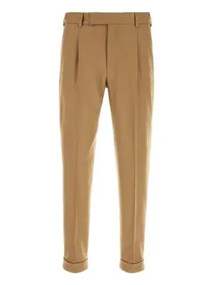 PT TORINO Slim Fit Tailored Trousers - Camel