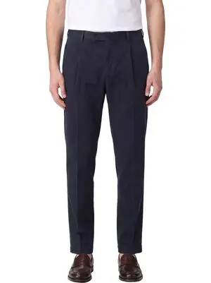PT TORINO PT Torino Pleated Slim Fit Tailored Trousers In Stretch Cotton Blue