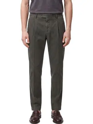 PT TORINO PT Torino Pleated Slim Fit Tailored Trousers In Stretch Cotton Grey