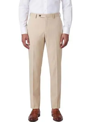 PT TORINO PT TORINO Slim Fit Cotton And Silk Tailored Trousers Beige