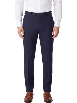 PT TORINO Slim Fit Cotton And Silk Tailored Trousers - Blue