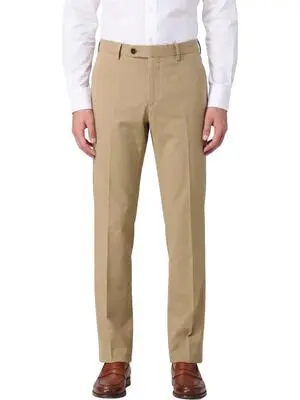 PT TORINO PT TORINO Slim Fit Cotton And Silk Tailored Trousers Brown