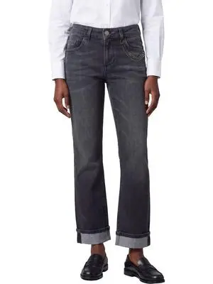 LIU JO Liu Jo Mid-Rise Flared Jeans With Turn-Up Hems