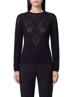Liu Jo V-neck Cut-out Sweater - Black