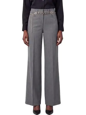 LIU JO Liu Jo Lyocell Palazzo Trousers With Jewelled Belt