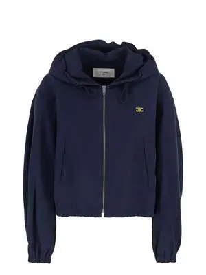 Celine Hooded Full Zip Sweatshirt - Blue