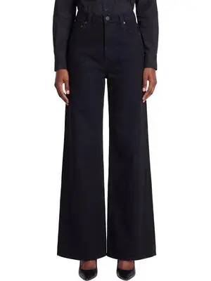 Khaite Dane High-waisted Wide-leg Jeans - Black