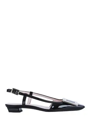 ROGER VIVIER Slingback Ballerina Flats With Buckle Detail - Black