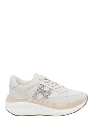 HOGAN Hogan Maxi I Active Leather Sneakers With Rhinestone H Logo
