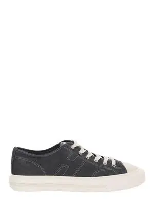 Hogan Rebel Nubuck Leather Sneakers With Embroidered H Logo - Navy