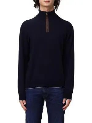 Paul & Shark Virgin Wool Zip Neck Jumper - Blue