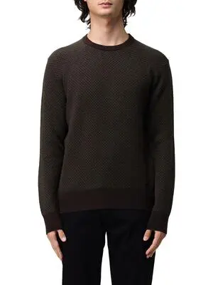 BROOKSFIELD Patterned Pure Virgin Wool Crewneck Jumper - Multicolor