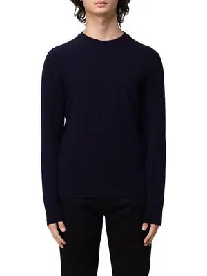 BROOKSFIELD Brooksfield Two-Tone Crewneck Jumper In Jersey With Ribbed Trims Blue