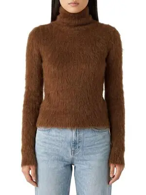 DONDUP Slim Fit Alpaca And Mohair Blend Long-sleeved Turtleneck Jumper - Brown