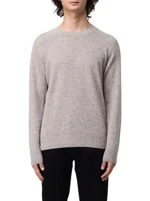 BROOKSFIELD Pure Wool Crew-neck Jumper With Ribbed Trims - Beige