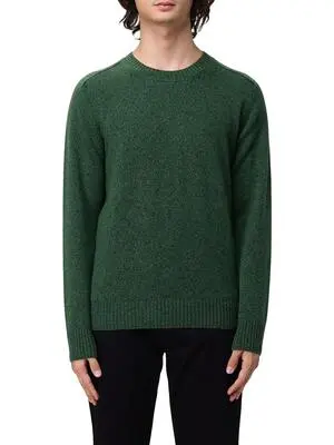 BROOKSFIELD Pure Wool Crew-neck Jumper With Ribbed Trims - Green