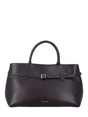 Manu Atelier Manu Atelier Top Handle Bag With Buckled Belt Detail Brown