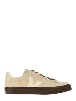 VEJA Campo Sustainable Suede Trainers With Contrasting V-logo - Beige