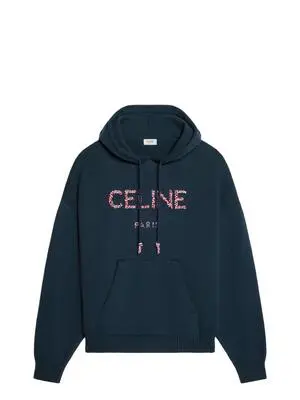 Celine Sequined Logo Hoodie - Blue