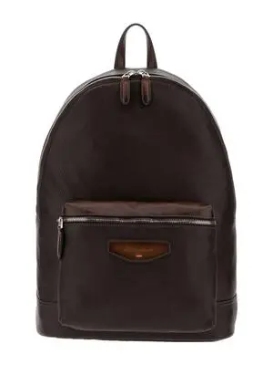 Santoni Leather Backpack - Brown