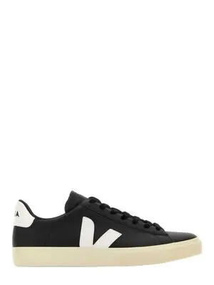VEJA Veja Campo Sustainable O.T. Leather Trainers With Contrasting V-Logo Black