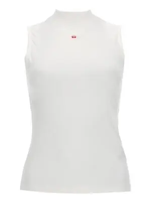 DIESEL® Sleeveless Mock Neck Top - White