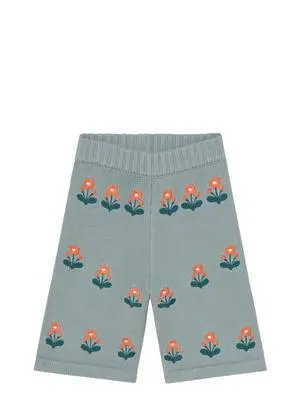 TINYCOTTONS TINYCOTTONS Baby Embroidered Floral Knit Trousers